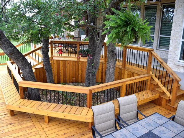 treated-pine-split-level-deck09 - Custom Decks by JR